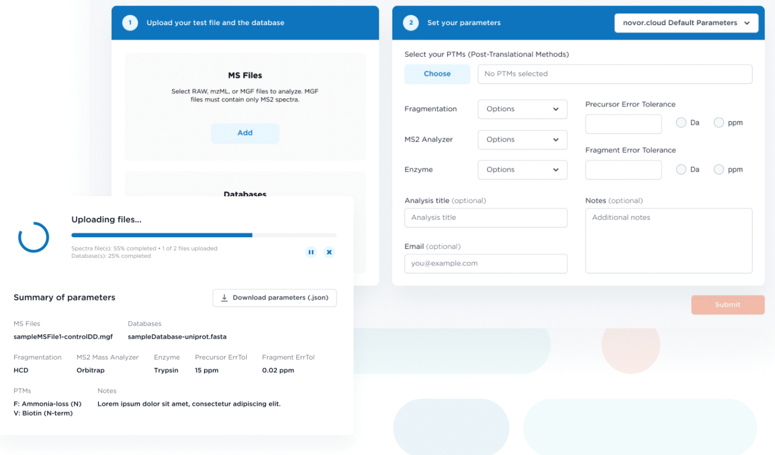 Sequencing and Protein Identification Software - Novor Cloud